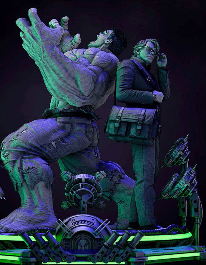 Hulk & Bruce Banner – Diorama – Klaxium