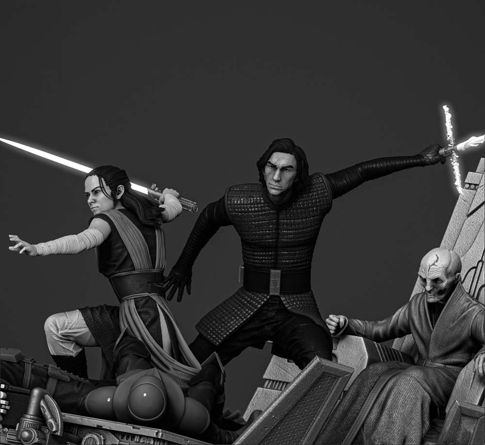 Kylo Ren and Rey - Diorama | Klaxium